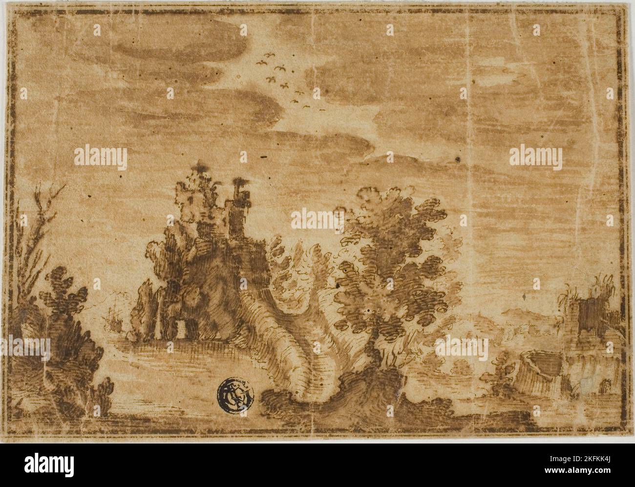 Fairy Castle in Landscape, n.d. Attributed to Alfonso Parigi, or Baccio del Bianco or Giulio ...