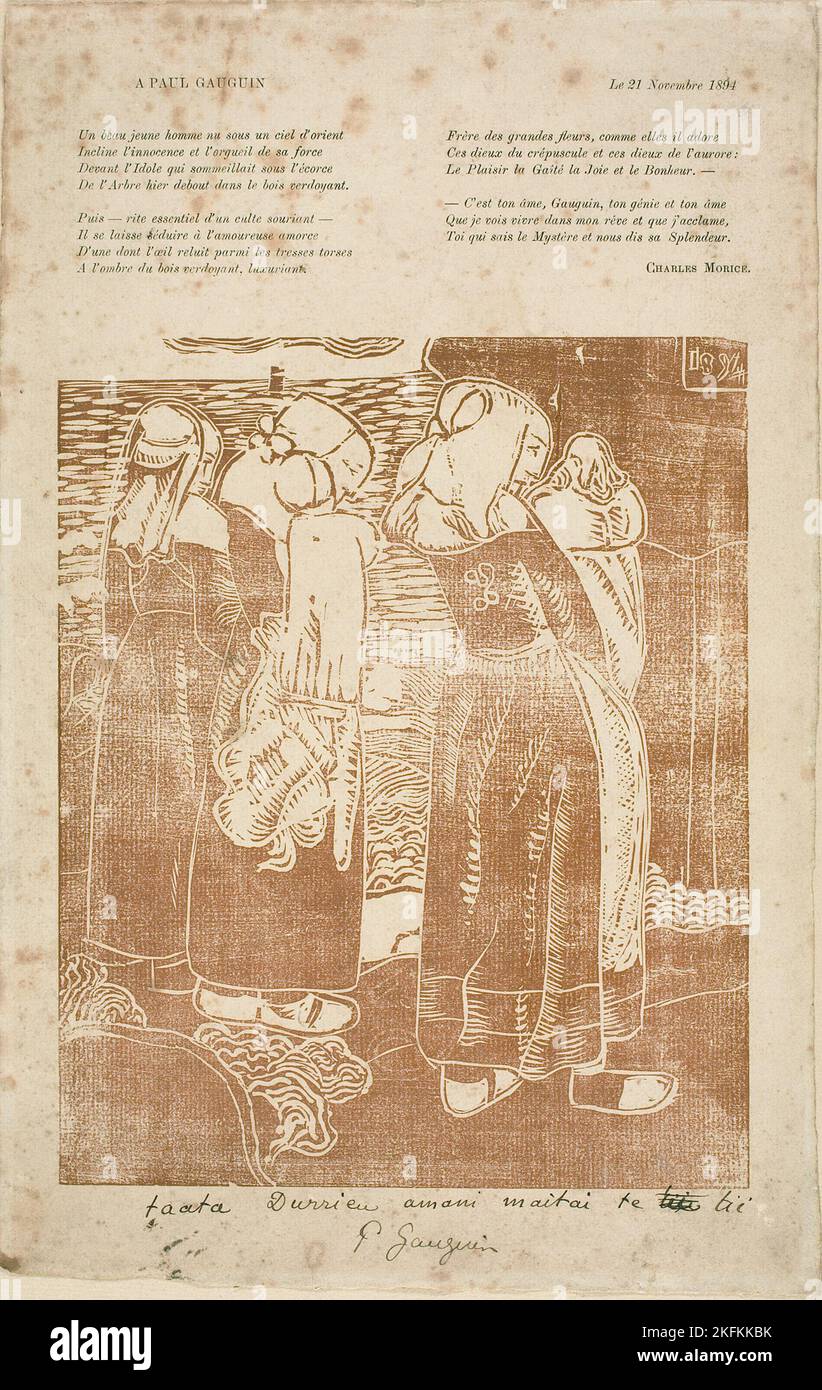 Three Breton Women with Infants, 1894. Illustration to a poem by ...