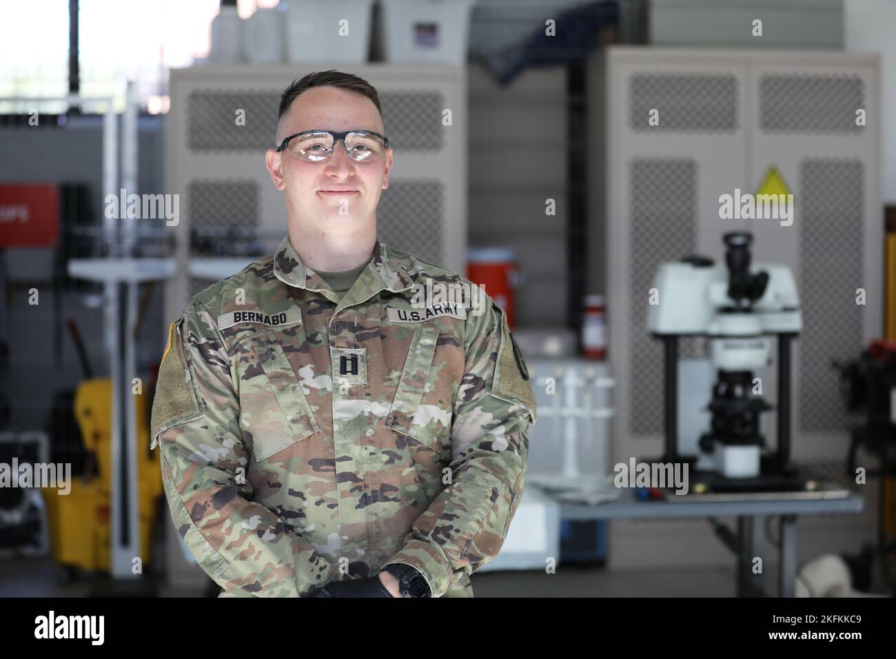 U.S. Army Cpt. Tony Bernabo, a Nuclear Medical Science Officer assigned ...