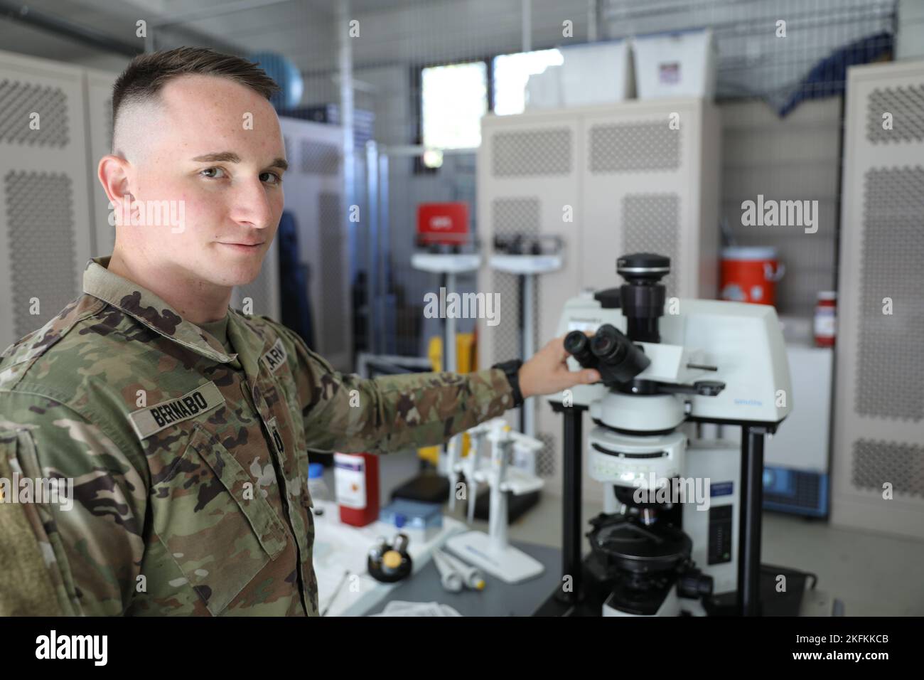 U.S. Army Capt. Tony Bernabo, a nuclear medical science officer ...