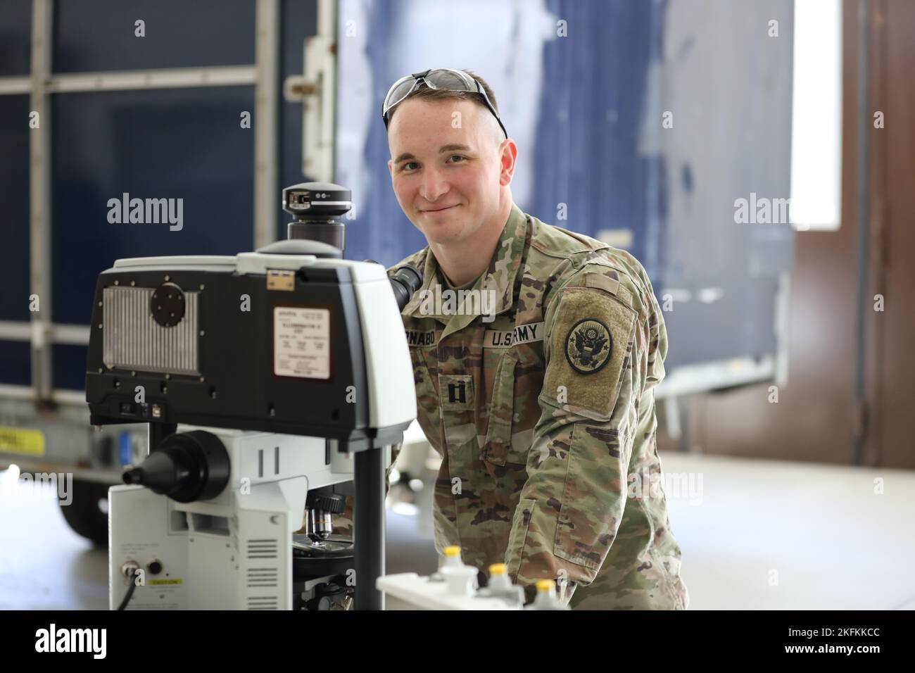 U.S. Army Cpt. Tony Bernabo, a Nuclear Medical Science Officer assigned ...