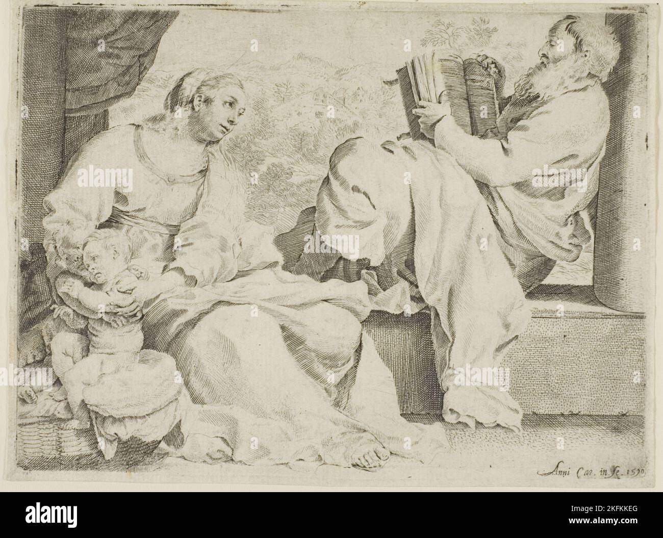 The Holy Family with Saint John the Baptist, 1590 Stock Photo - Alamy