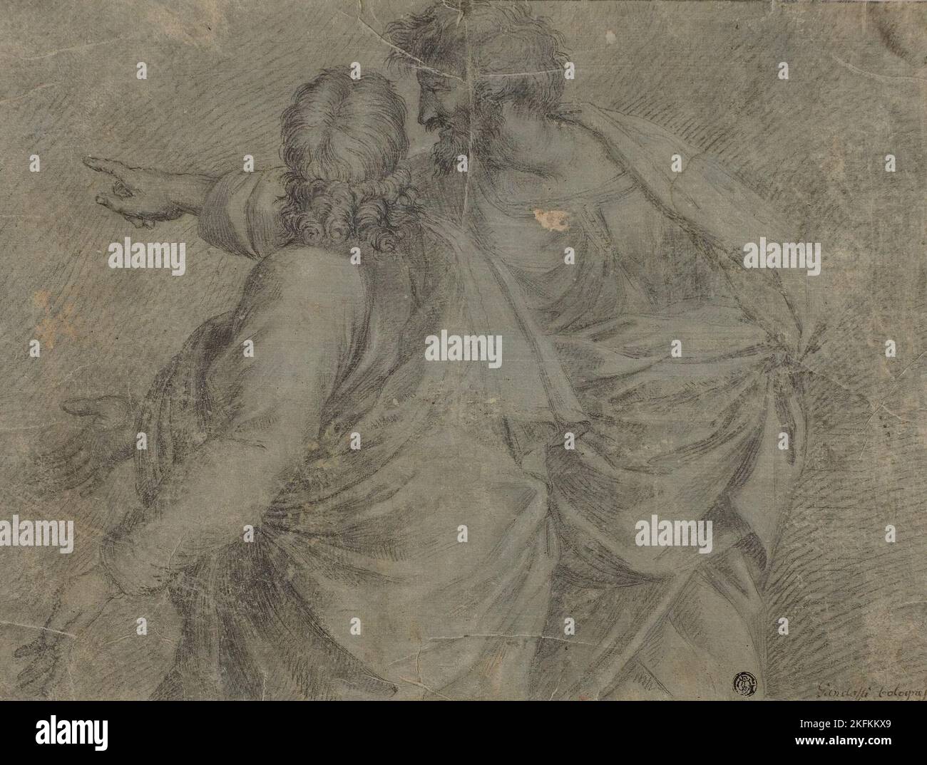 Two Men Conversing and Gesturing, 18th century Stock Photo - Alamy