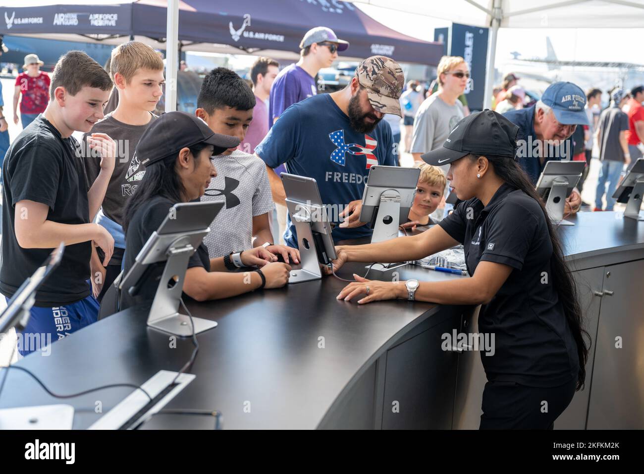 Visitors enjoy the Frontiers in Flight airshow at McConnell Air Force ...