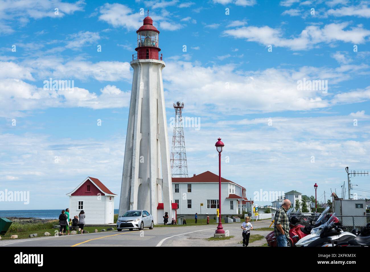 Rimouski, Canada - August 9, 2015:View of the Pointe au Pere lighthouse ...