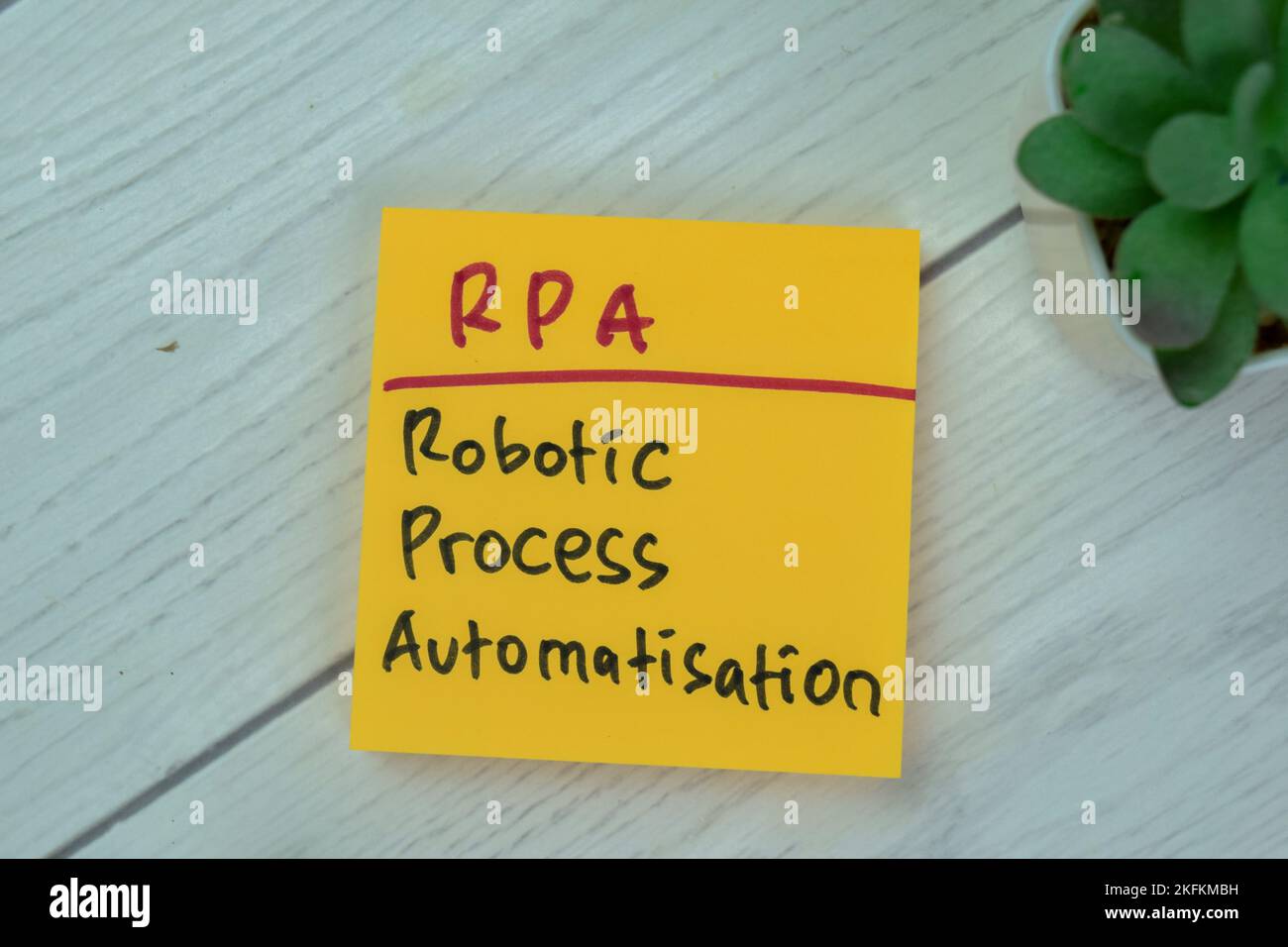 Concept of RPA - Robotic Process Automatisation write on sticky notes ...