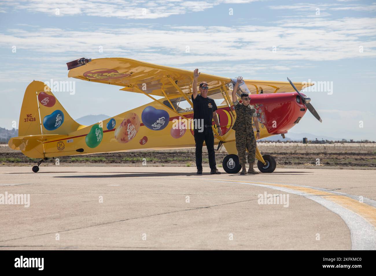 Kent Pietsch, piloting his Interstate Cadet, performs aerobatics during ...