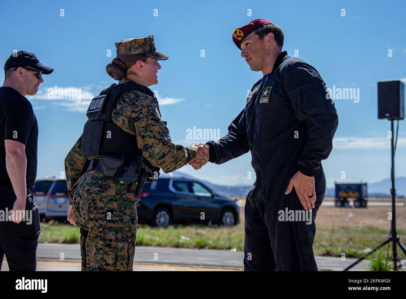 The U.S. Army Parachute Team, nicknamed the Golden Knights presents a ...