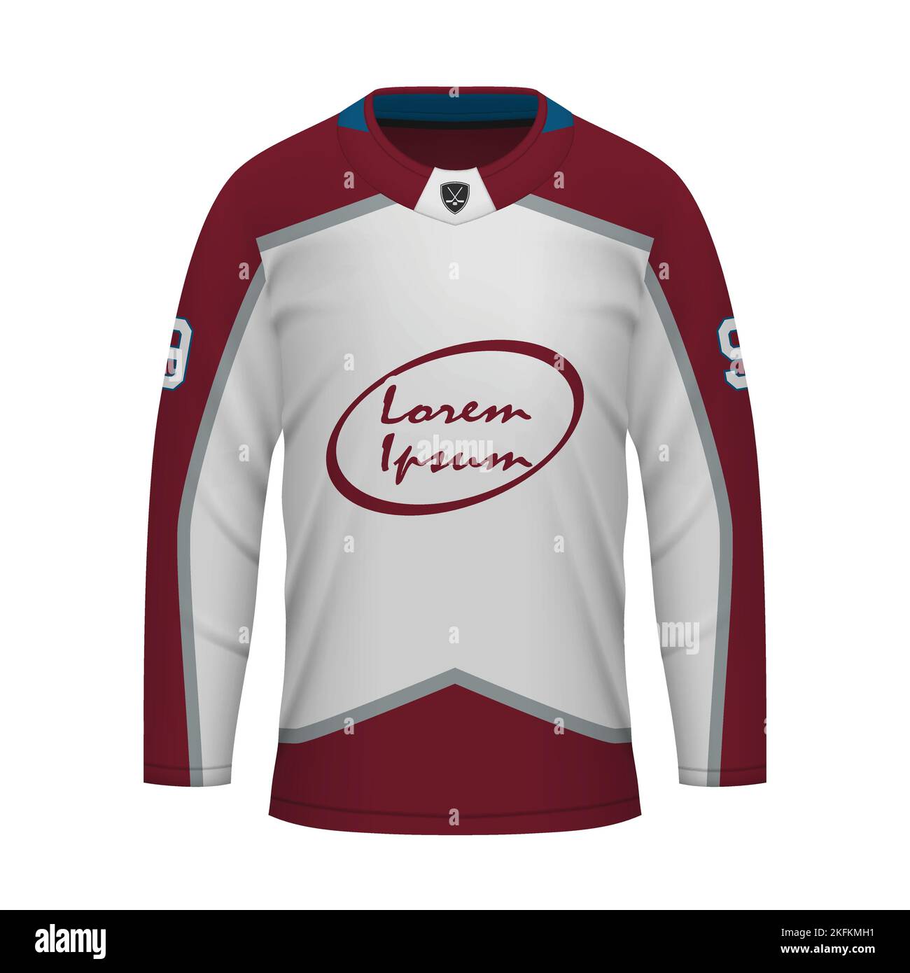 Realistic Ice Hockey away jersey Colorado, shirt template for sport ...