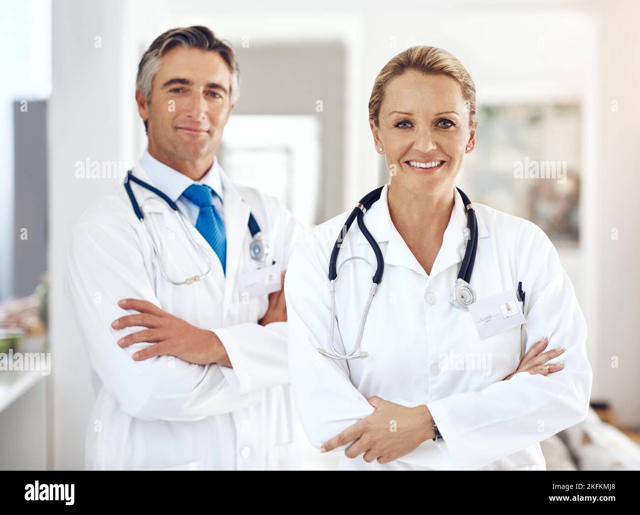 Leave your health in our confident hands. Cropped portrait of two doctors standing with their ...