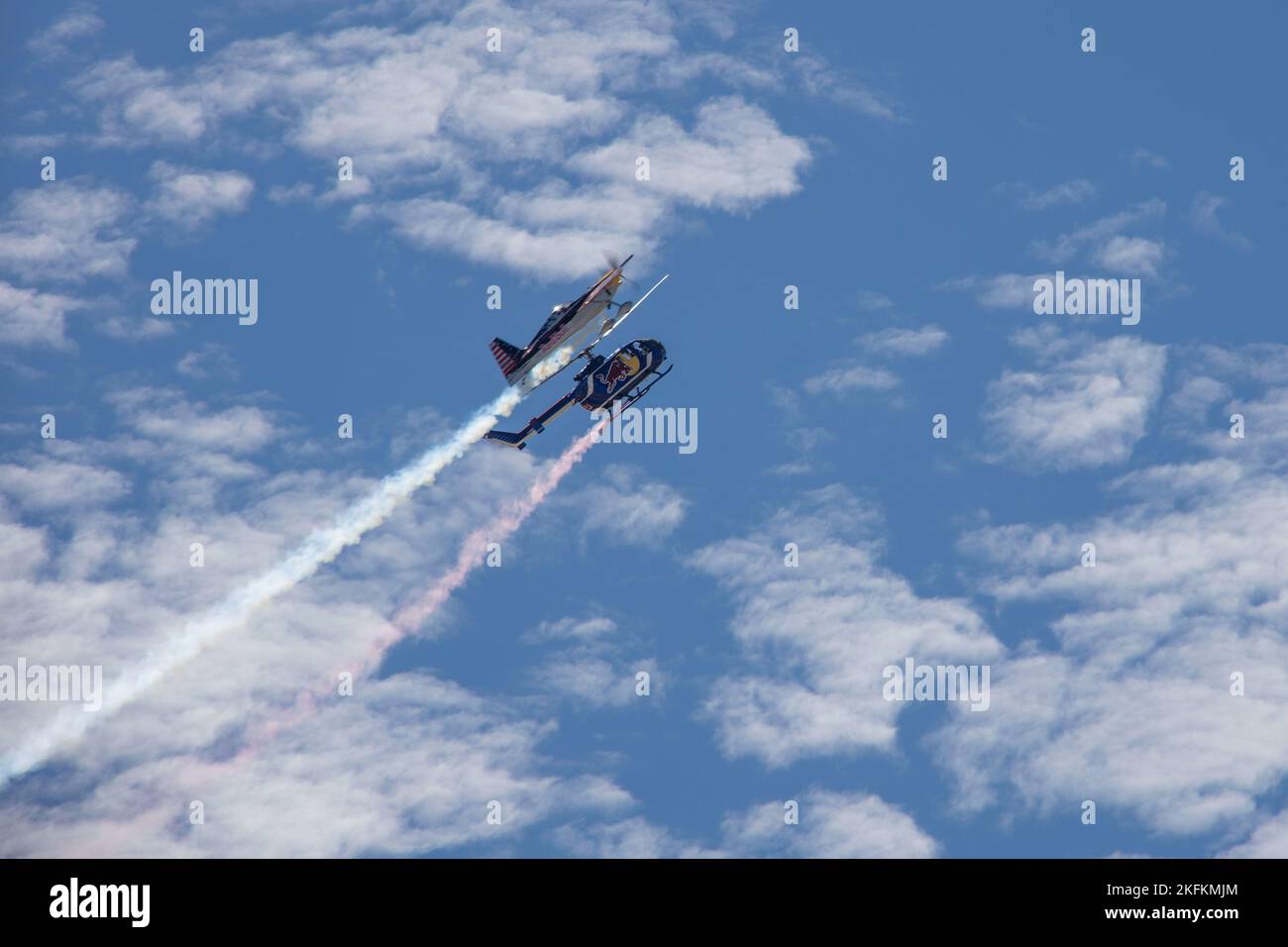 The Red Bull Air Force Team conducts an aerial demonstration with the ...