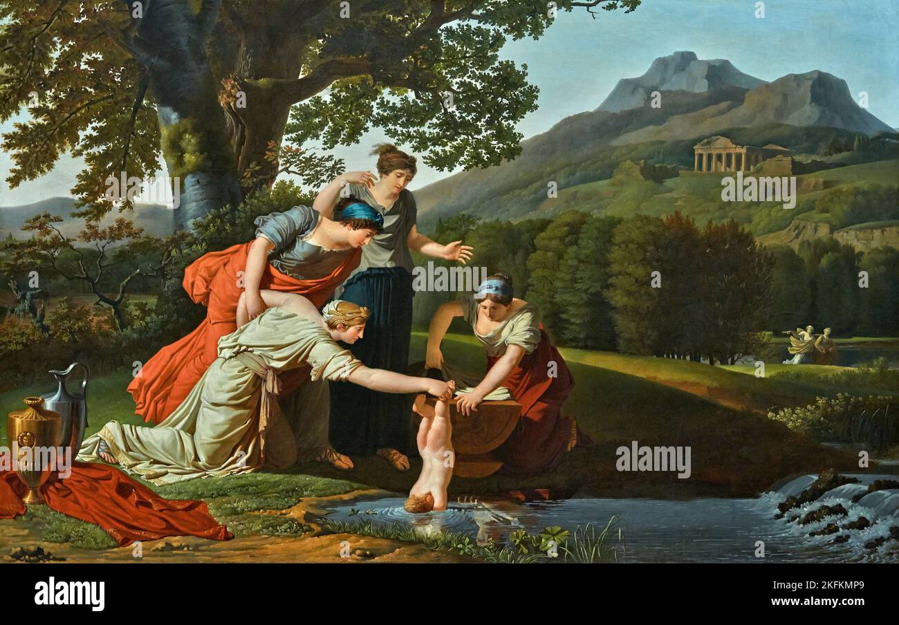 Teti immerge Achille nello Stige - olio su tela - Antoine Borel Rogat ...
