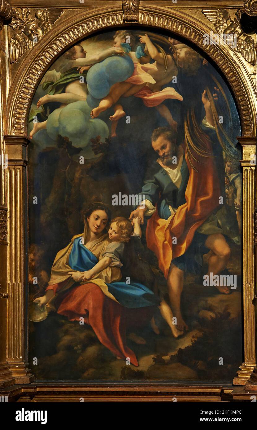 Riposo durante la fuga in Egitto - olio su tela - Antonio Allegri detto ...