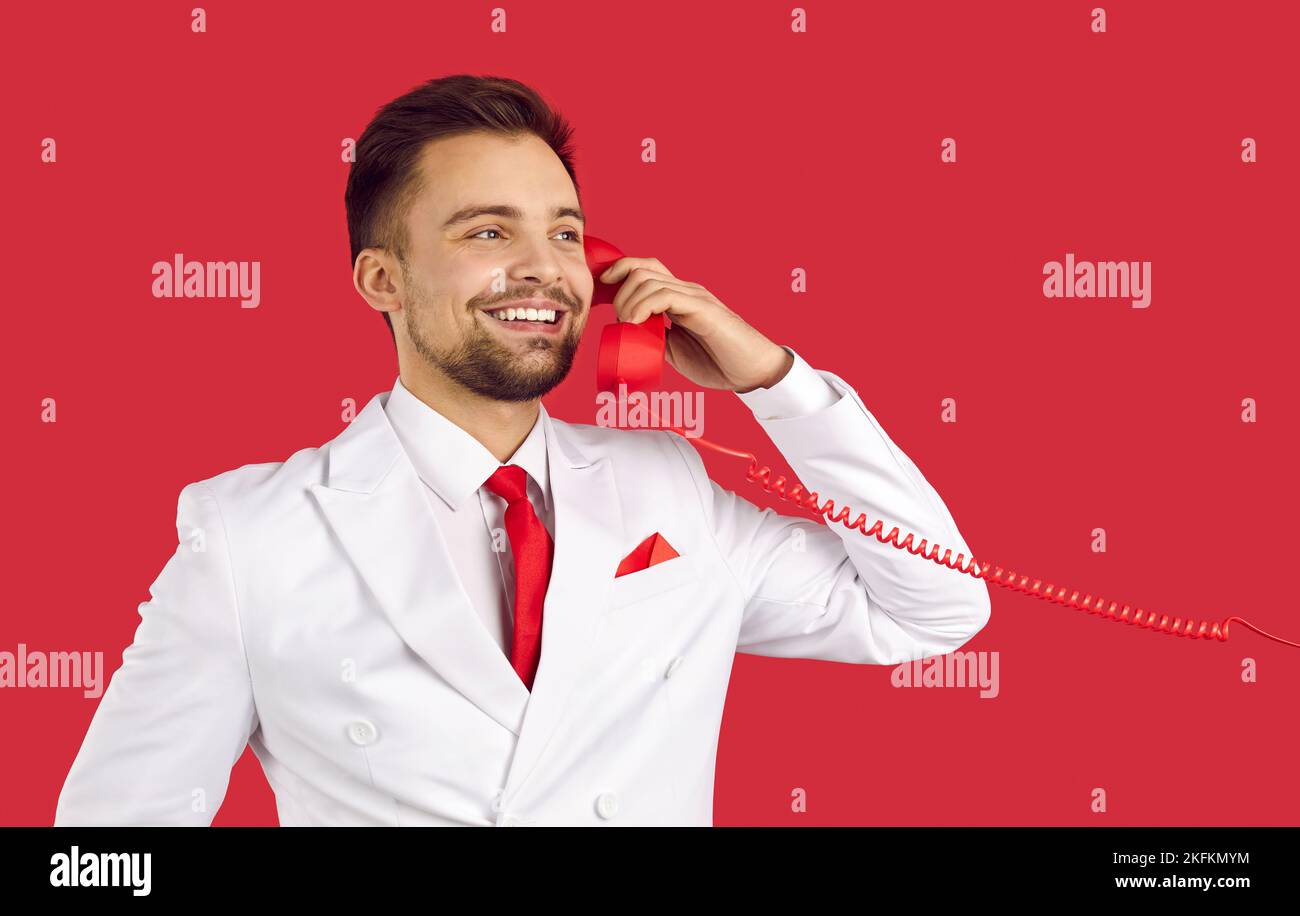 Man landline phone hi-res stock photography and images - Alamy