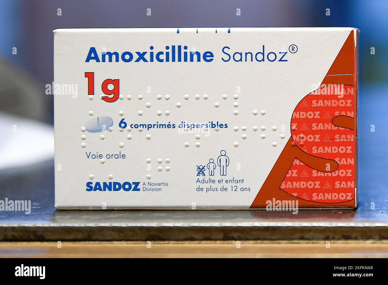 Illustration picture shows a box containing a pack of drugs of ...