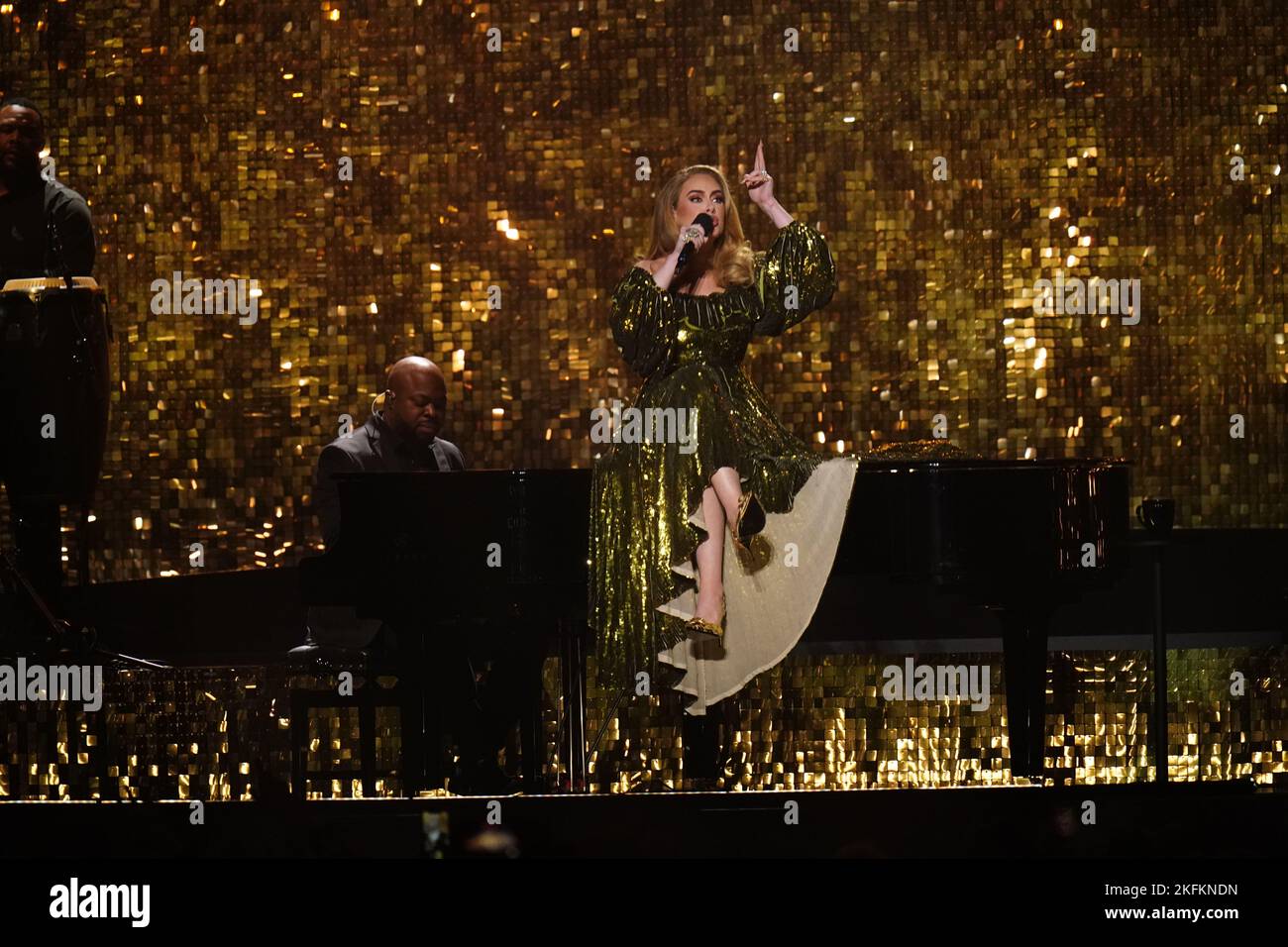 File photo dated 08/02/22 of Adele performs during the Brit Awards 2022 ...