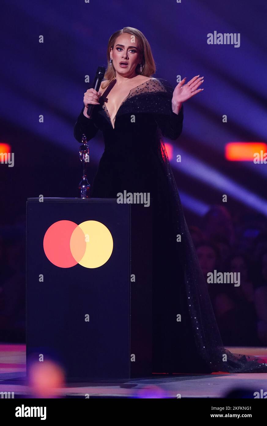File photo dated 08/02/22 of Adele wins song of the year during the ...