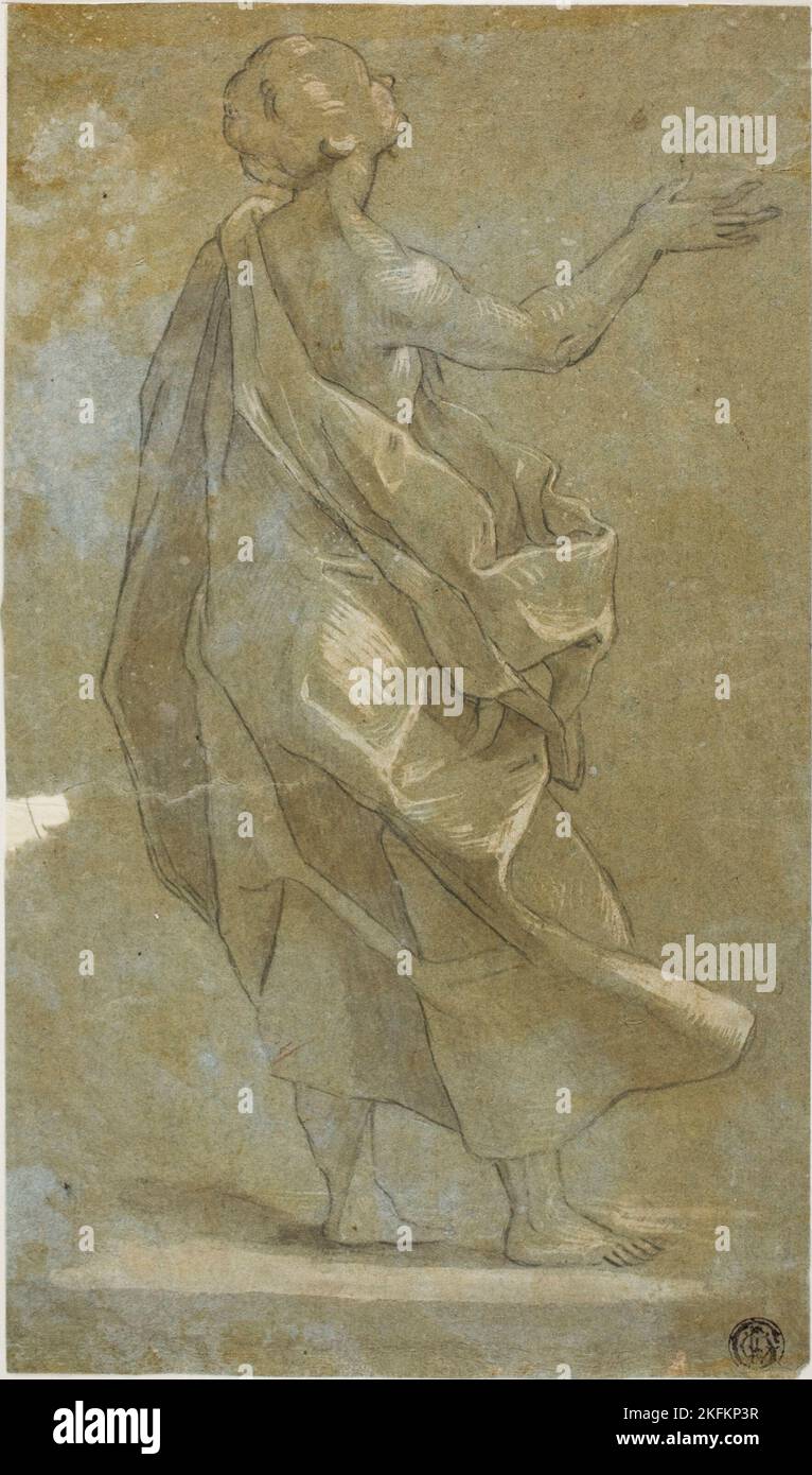 Standing Draped Male Figure with Raised Right Arm, n.d Stock Photo - Alamy