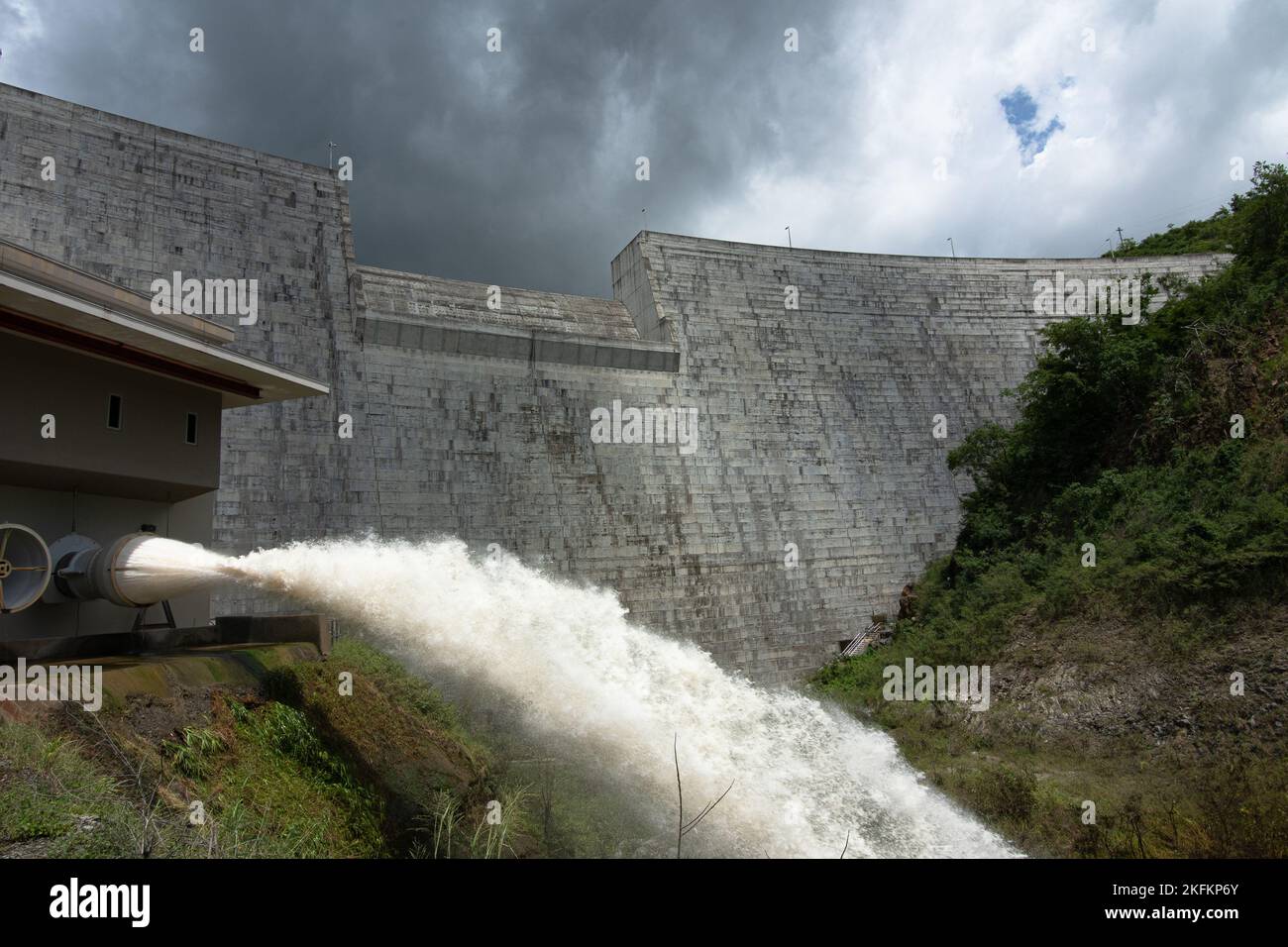 A view of the Portugues Dam, Puerto Rico; according to the National Hurricane Center, the island ...