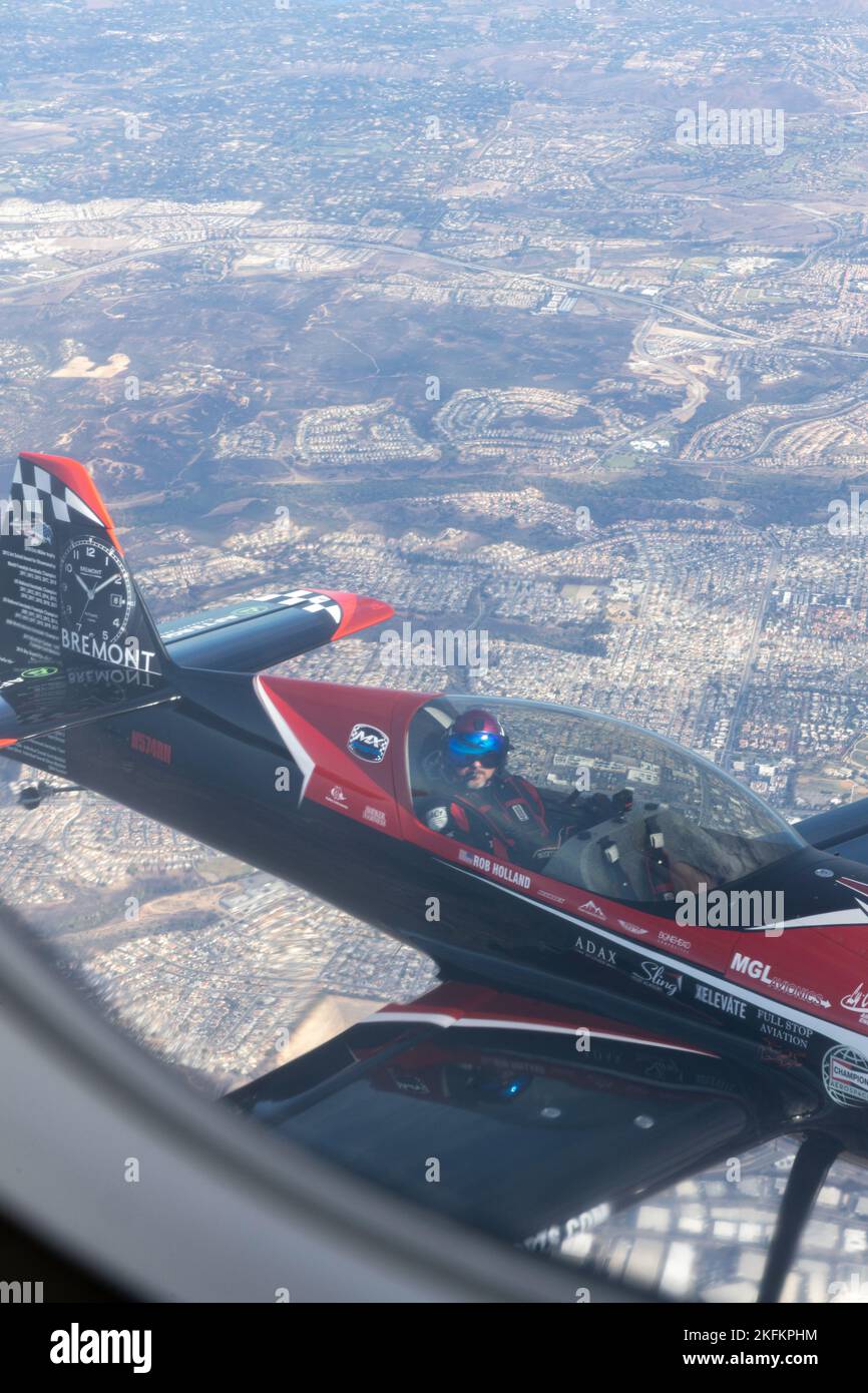 Rob Holland, piloting his MXS-RH, performs aerobatics during the 2022 ...