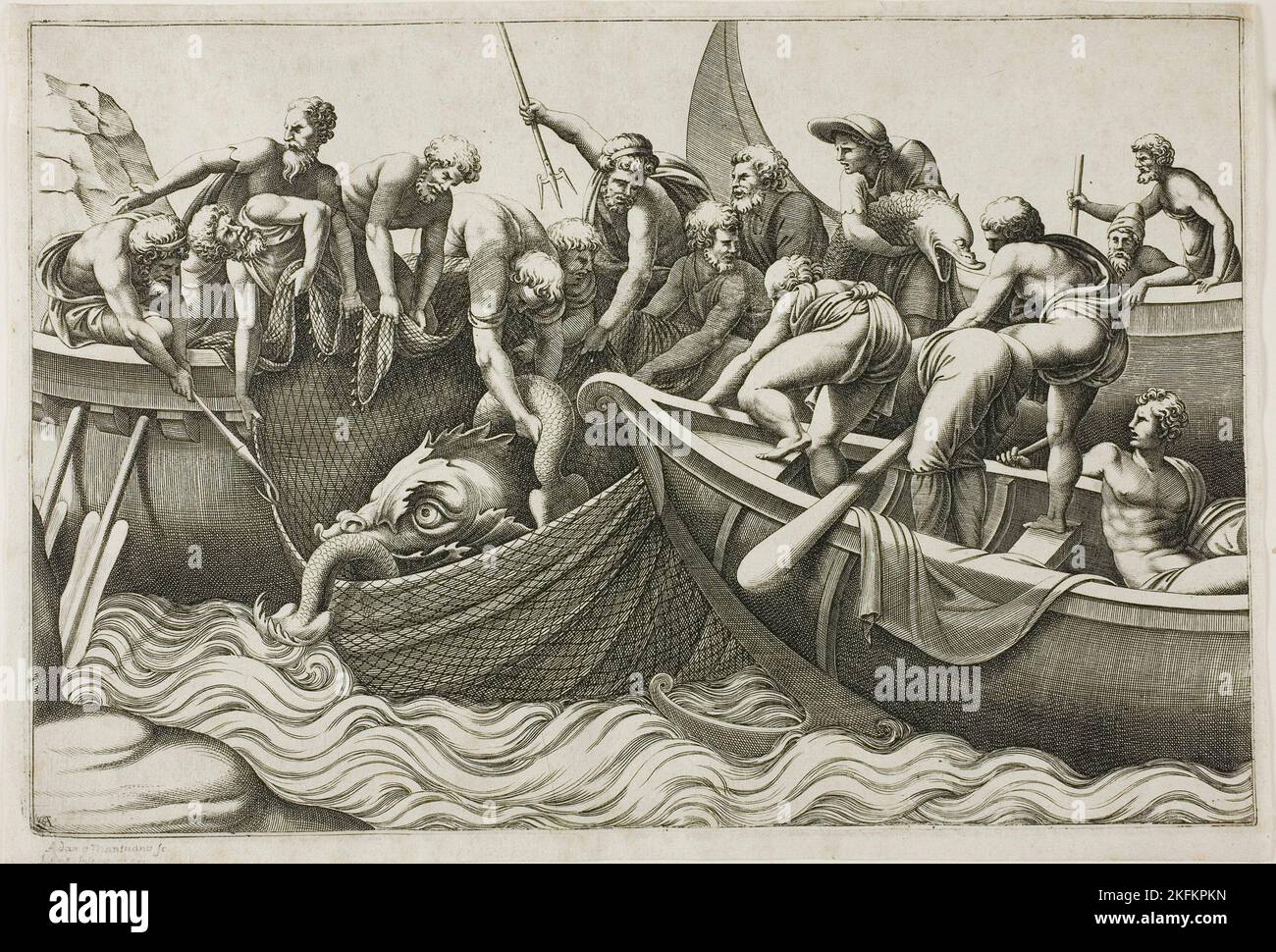 Fishermen Catching a Sea Monster, 1560/70 Stock Photo - Alamy