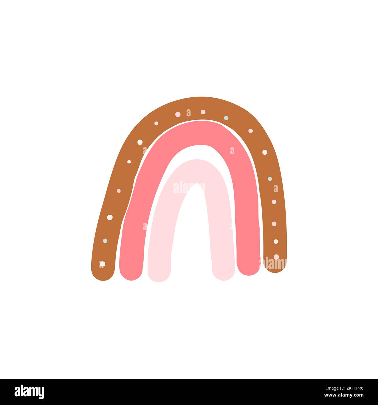 Pastel boho rainbow. Cute hand drawn modern stickers for nursery ...