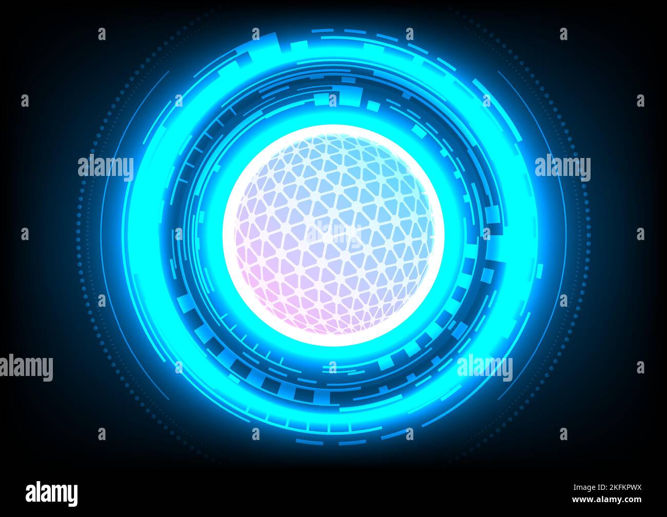 Abstract geometric sphere and circuit technology background. Vector ...