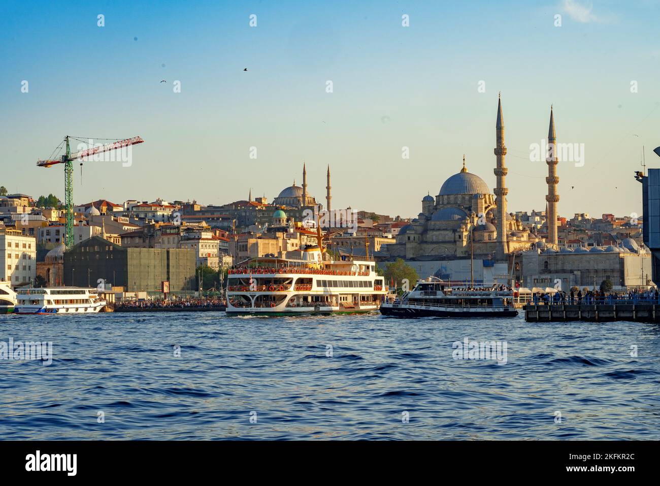 ISTANBUL, TURKEY - JUNE 06, 2022 : Beautiful evening view of Istabul ...