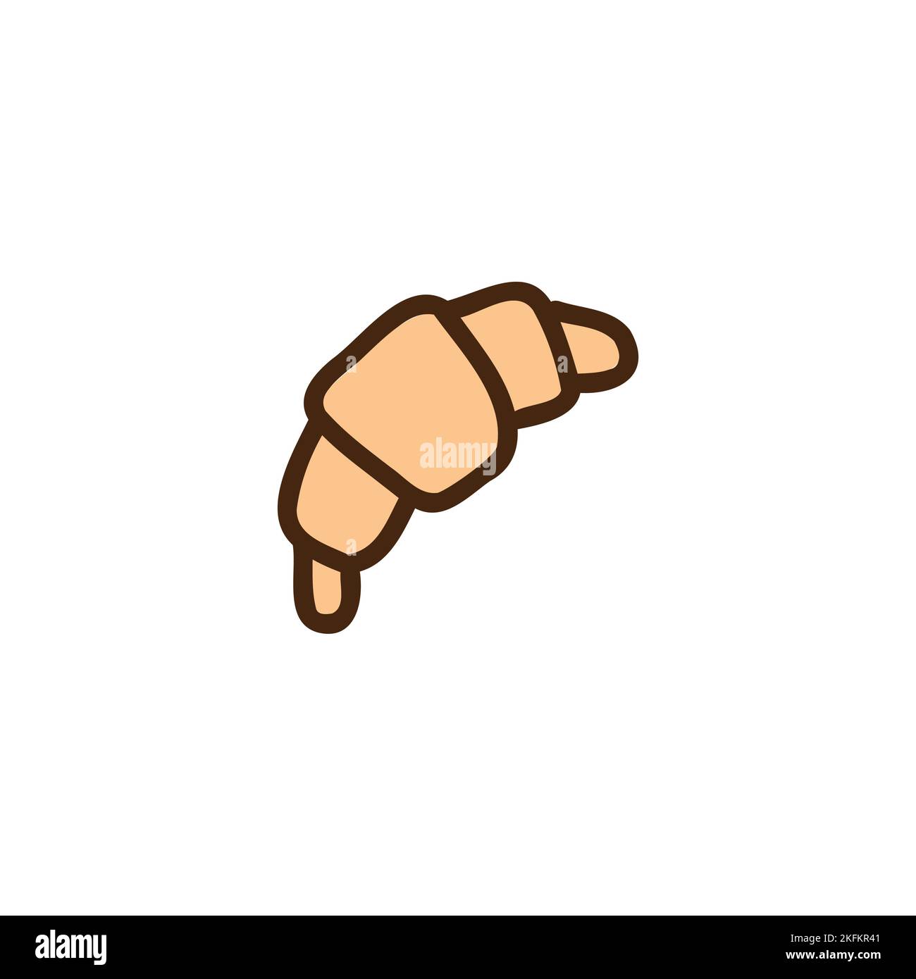 Croissant doodle icon. Flat illustration of croissant. Sketch croissant ...