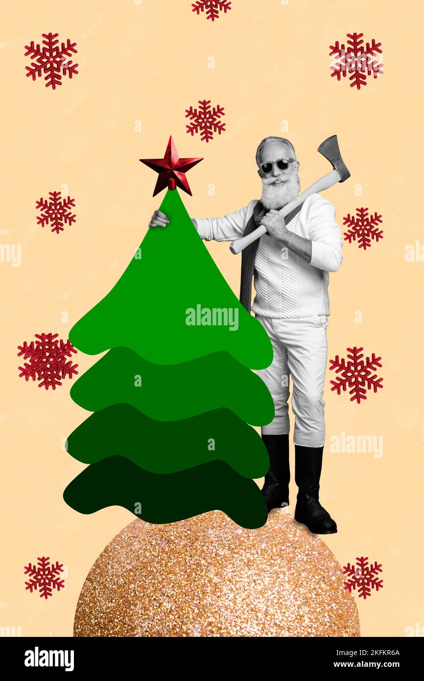 Creative photo 3d collage artwork poster postcard of funny funky man ...