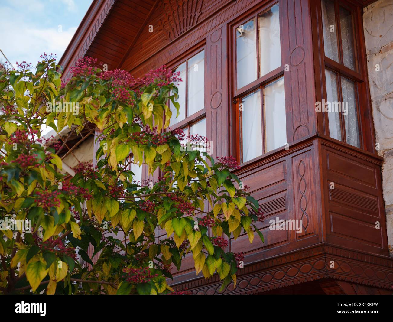 street and details of design of houses in town of Ormana Ibradi Antalya ...