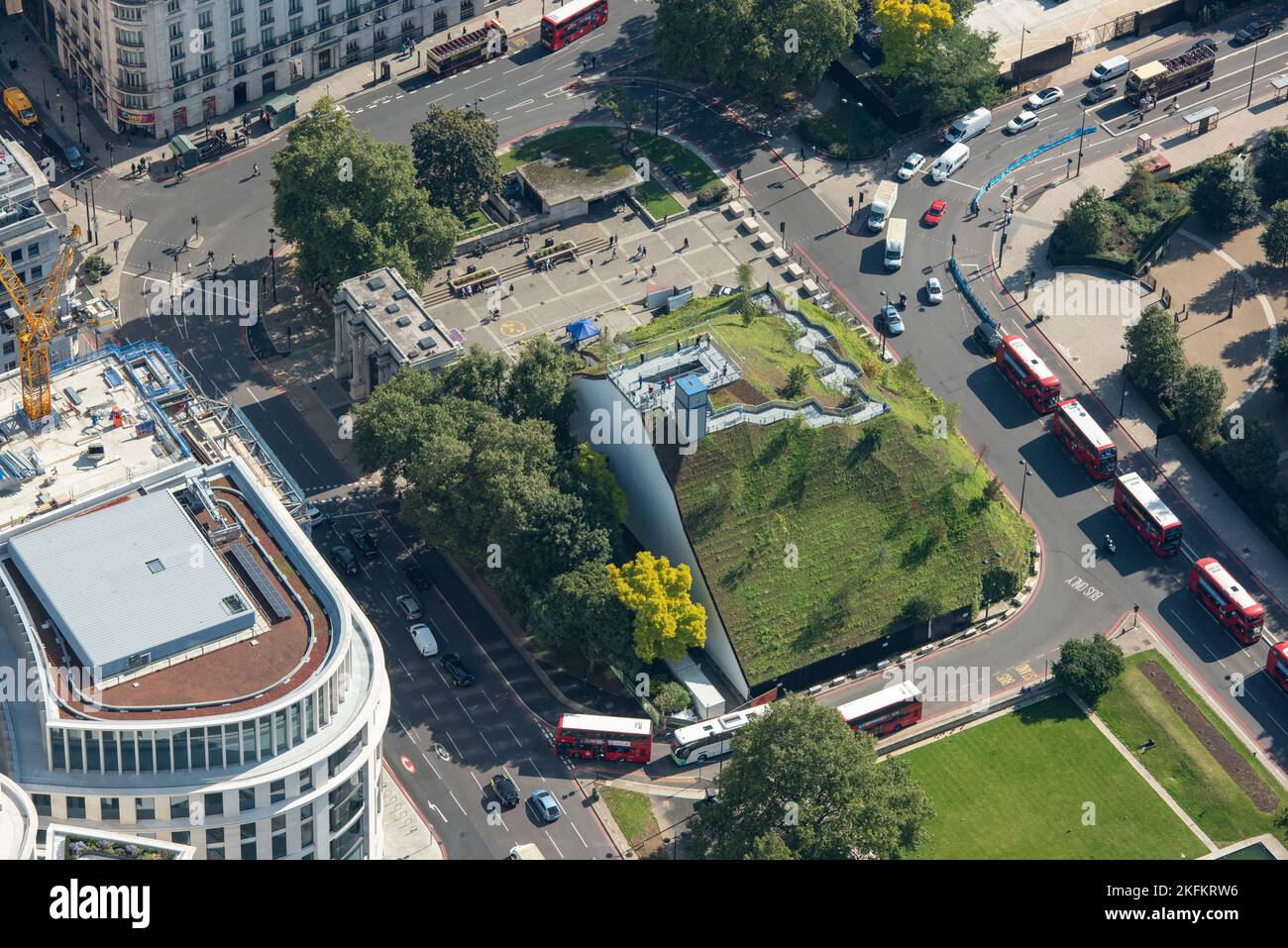 Marble Arch Mound, a temporary installation to offer views over Hyde ...