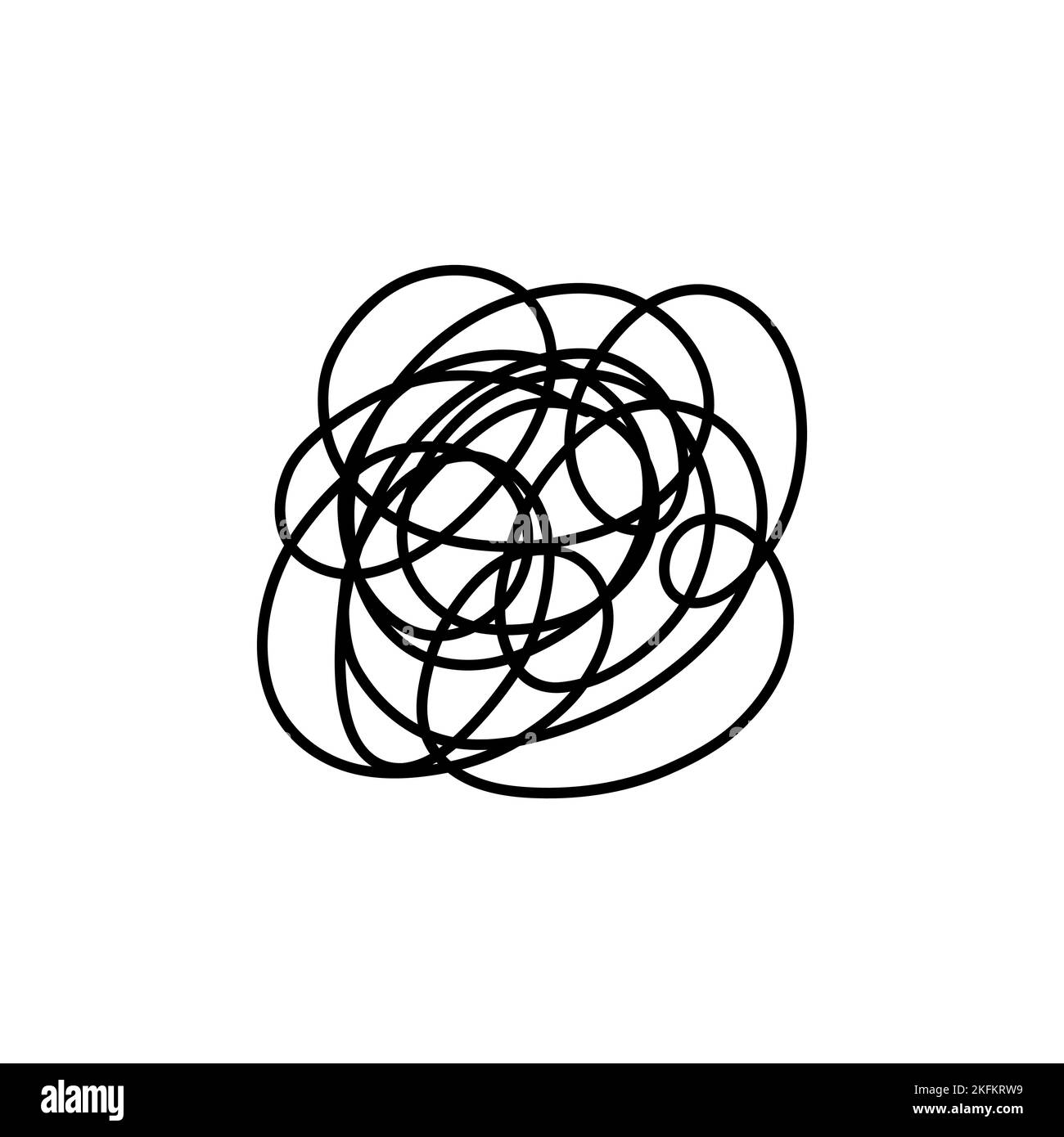 Complex line. Complicated way. Messy ball concept. Loading idea vector ...