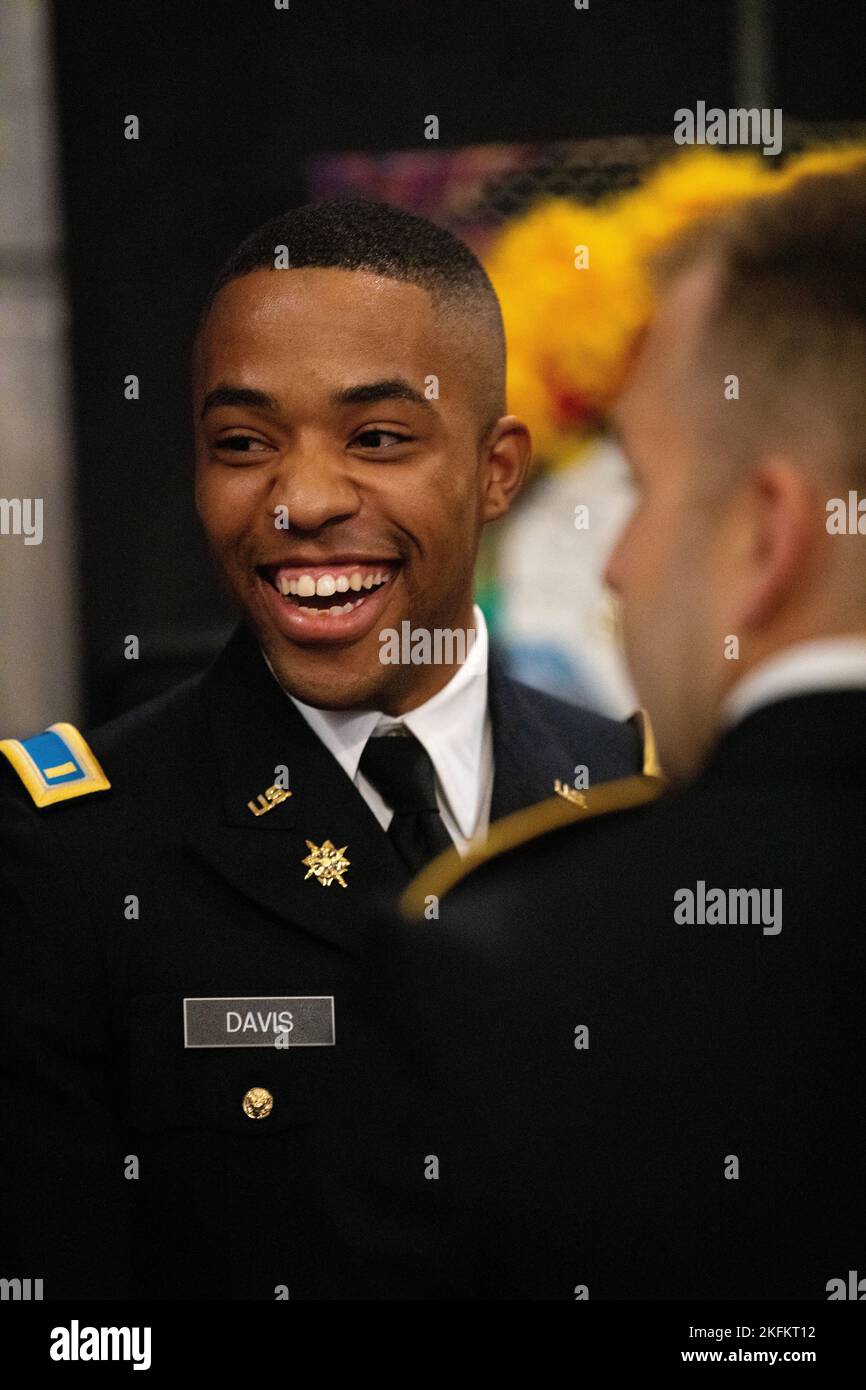 Army 2nd Lt. Isiah Davis smiles after being commissioned as an officer ...