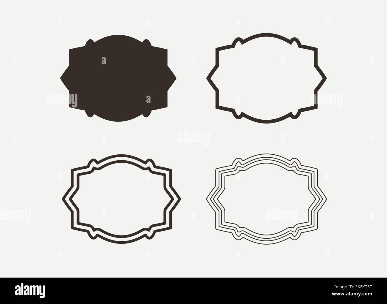 Wedding frame. Mailbox Monogram Basic Shape, Monogram Frame Empty frame ...