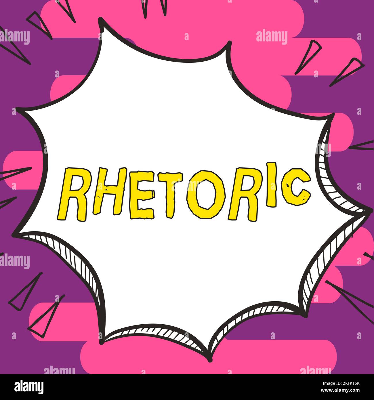 Text showing inspiration Rhetoric. Word Written on study of writing or ...