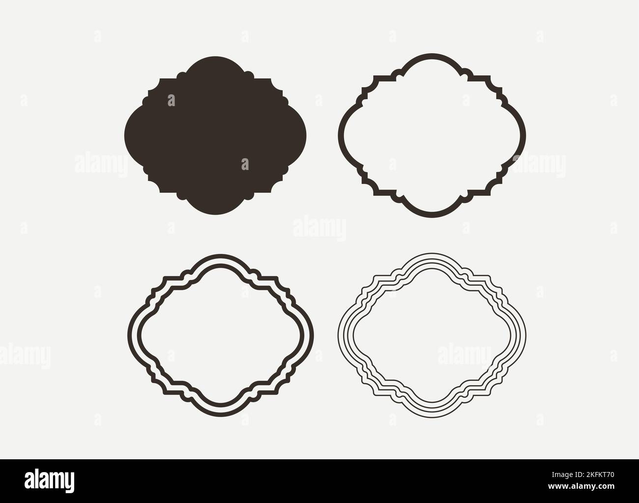 Wedding frame. Mailbox Monogram Basic Shape, Monogram Frame Empty frame ...