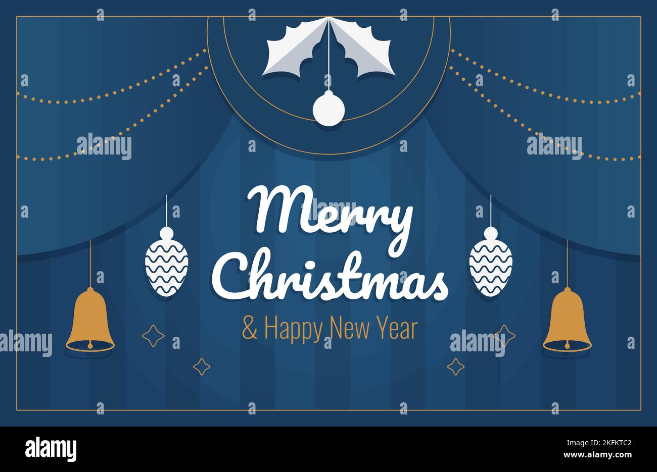 Inscription Merry Christmas and Happy New Year Christmas banner in ...