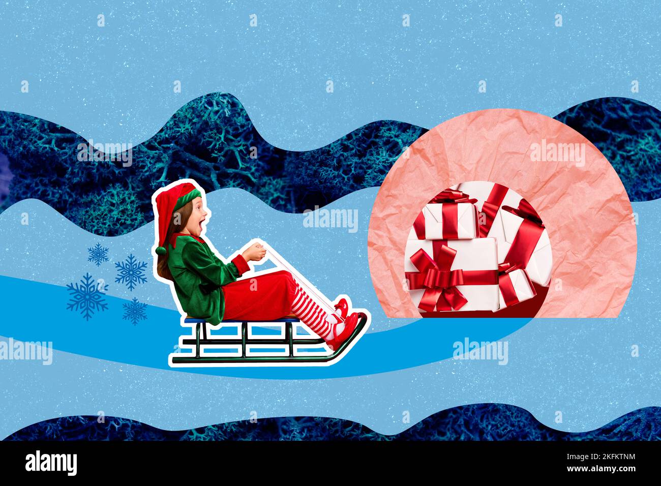 Creative photo 3d collage artwork poster postcard of funny funky fairy ...