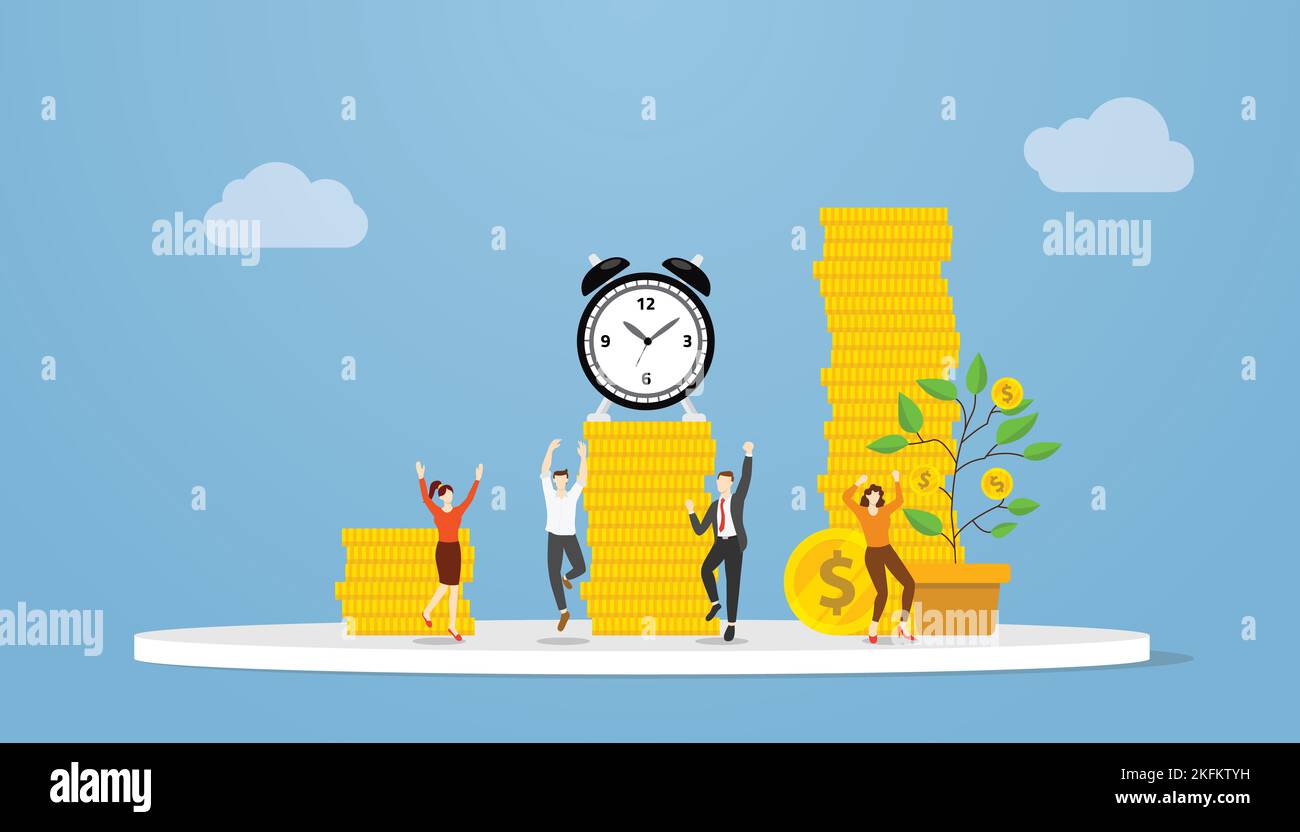 compounding interest concept with double money for long term investment ...