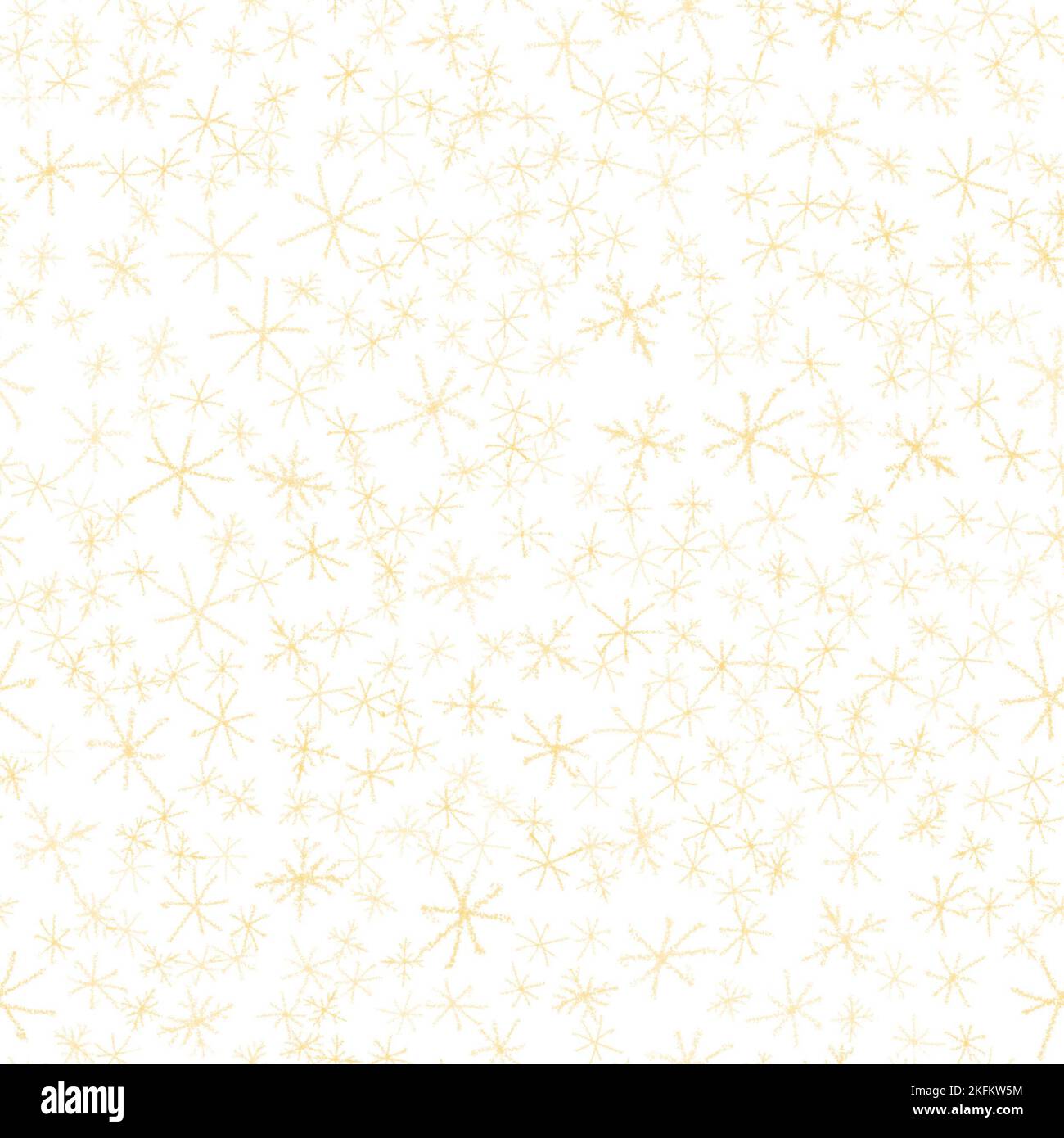 Hand Drawn Snowflakes Christmas Seamless Pattern. Subtle Flying Snow ...