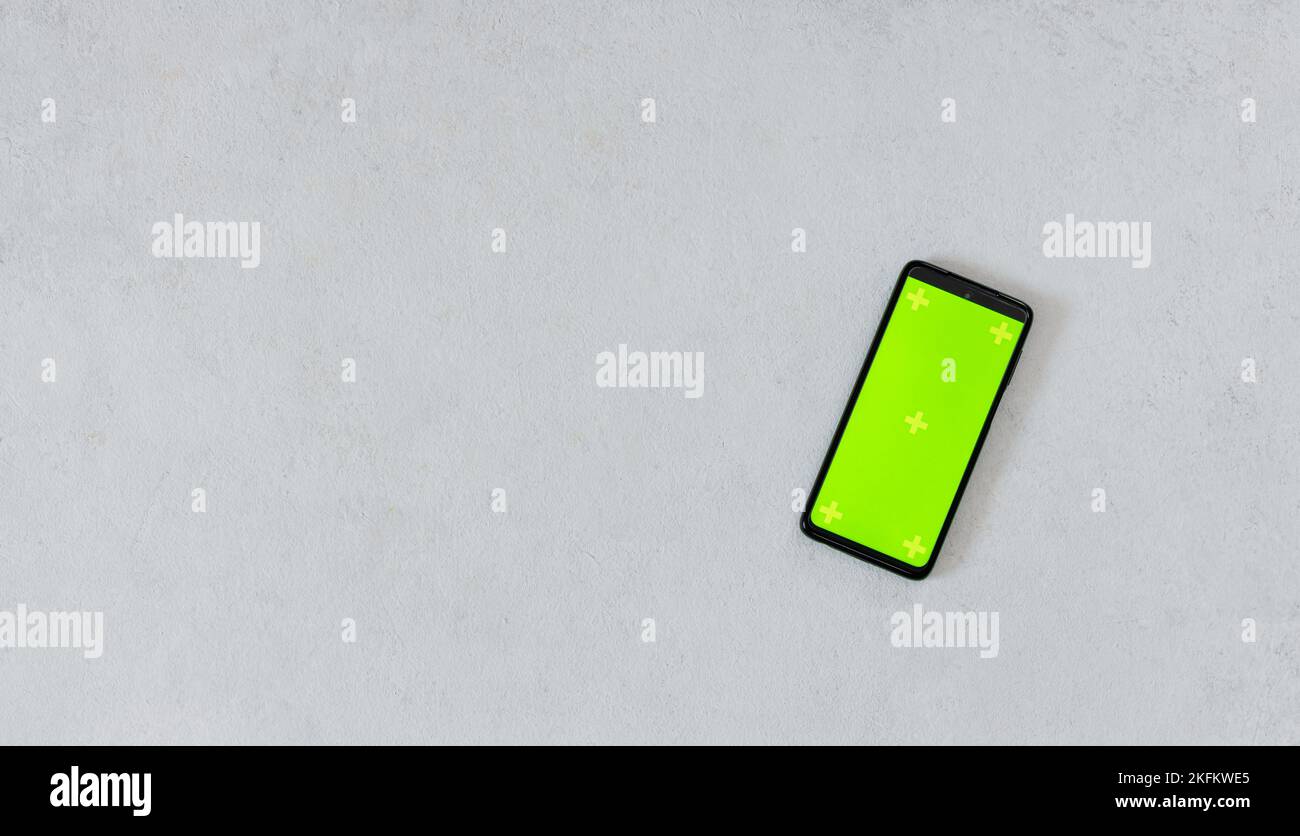 Green screen mockup template of Mobile phone Stock Photo - Alamy