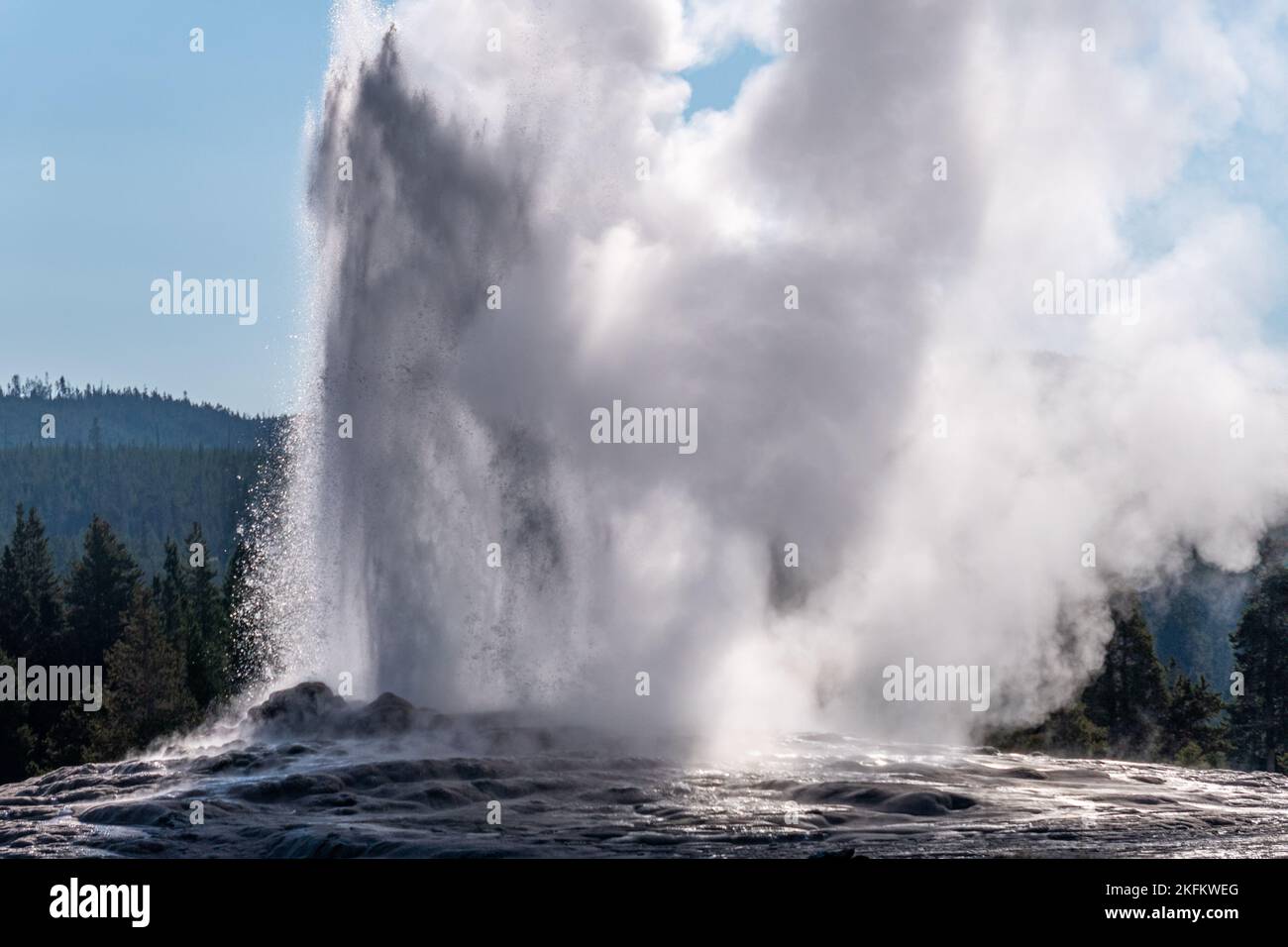 The biggest Geyser Old Faithful exploding, Yellowstone National Park ...