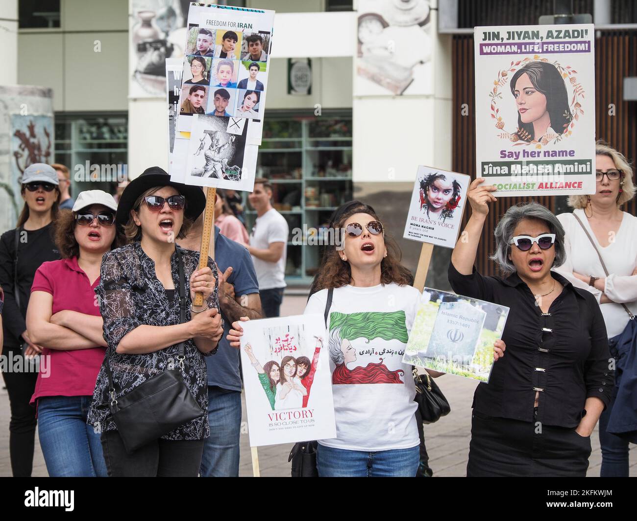 Around 200 members of the Iranian community and supporters gathered in ...
