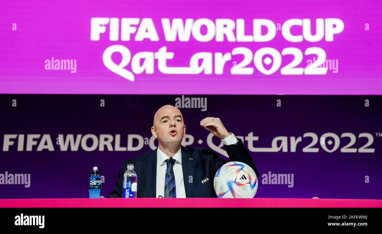 FIFA President Gianni Infantino during a press conference at the Main ...