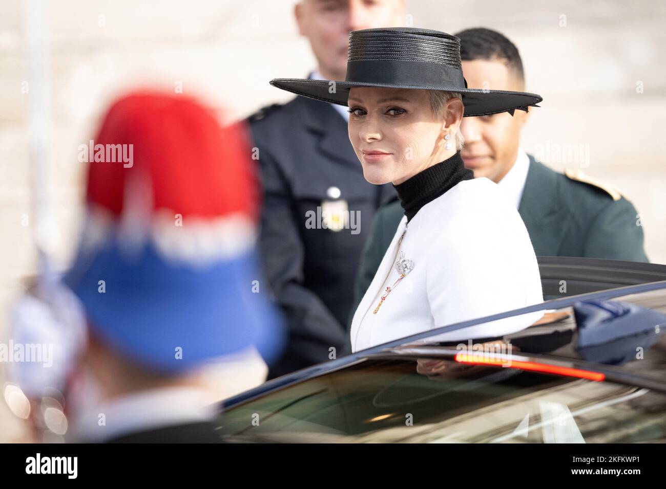 Princess Charlene of Monaco arrives at the Saint Nicholas Cathedral ...