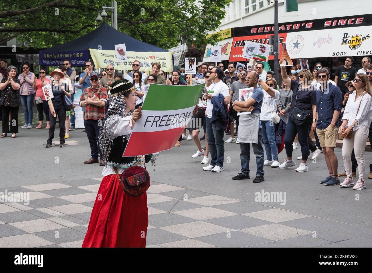 Around 200 members of the Iranian community and supporters gathered in ...