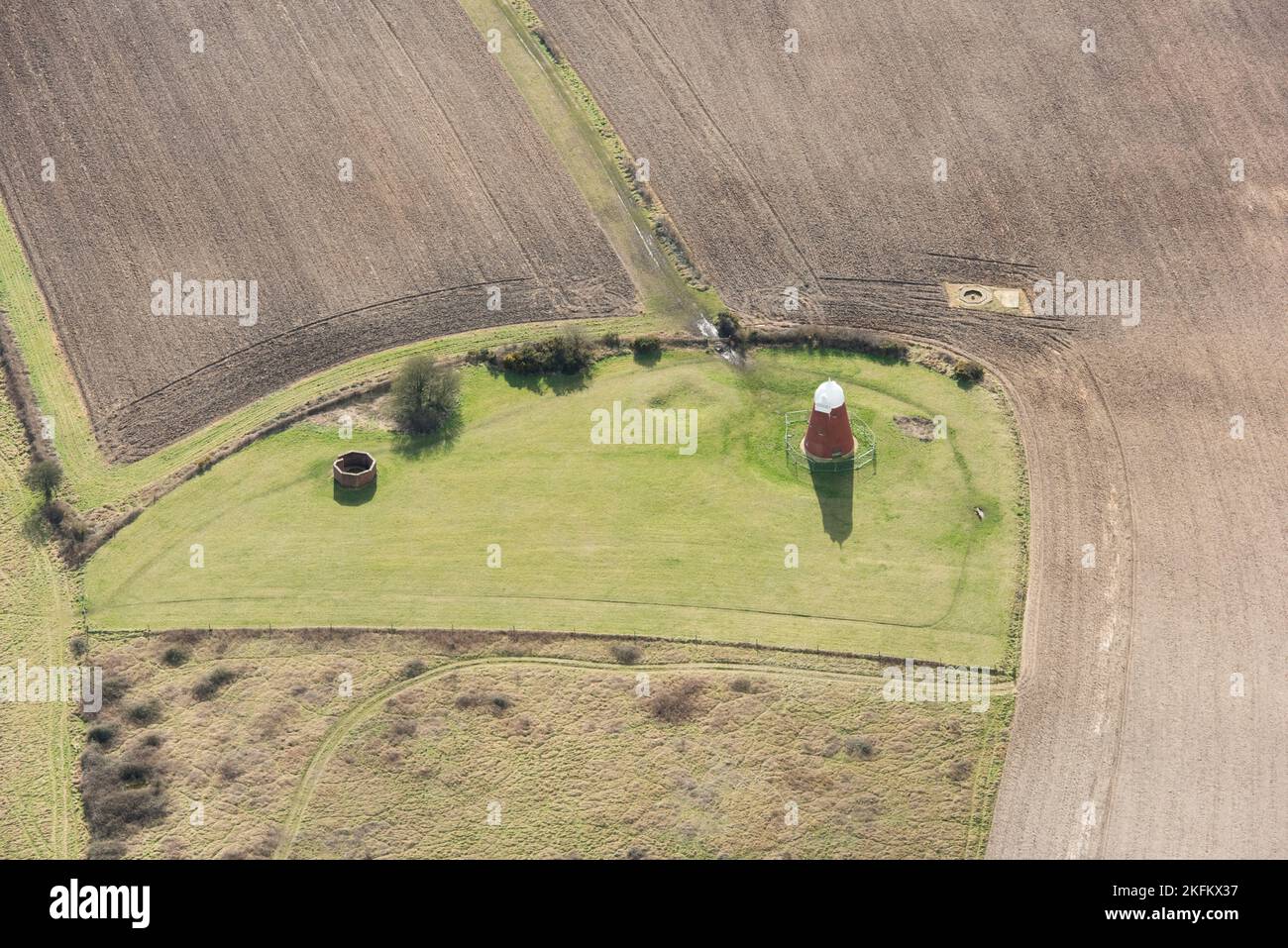 A tower windmill and World War II searchlight emplacements on Halnaker ...