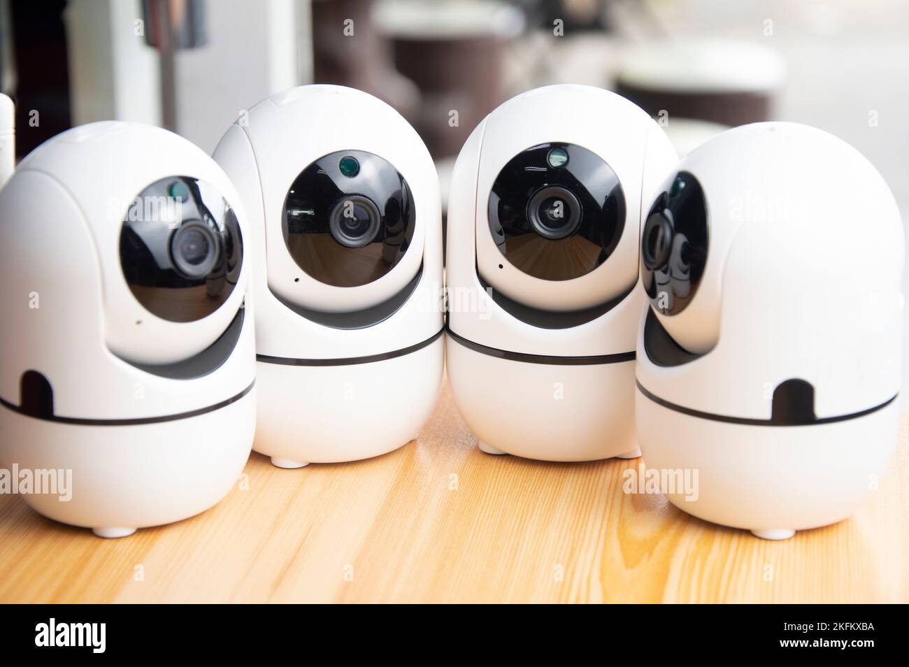 White IP cameras, very popular for security purposes Stock Photo - Alamy