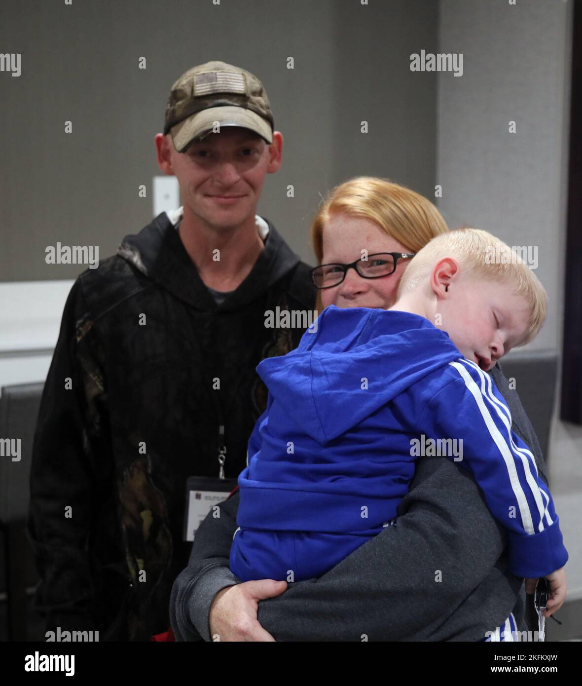 U.S. Army Reserve Sgt. Joshua Beavers smiles as his wife, Jessica ...